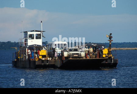 Motor ferry crossing to Buggala the main island of the Ssese Island ...