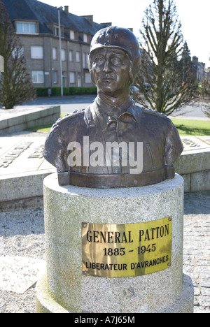 A bust of General Patton at the Patton Memorial, Avranches, Normandy ...