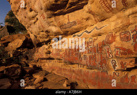Rock paintings representing different clans of the village ...