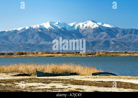 View of the Pyrenees with Mount Canigou from Montalba-le-Château ...