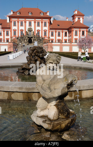Historical Troja Castle Gardens with Prague Castle in the Distance ...