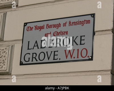 Ladbroke Grove, W.10 street sign Stock Photo - Alamy