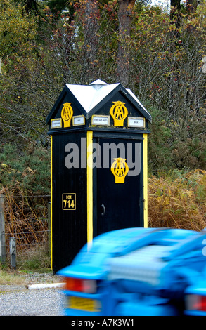 AA roadside telephone box near the village of Dinnet in Aberdeenshire ...