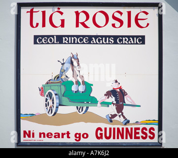 Guinness Sign in Gaelic Language, Ballyferriter Village, Dingle ...
