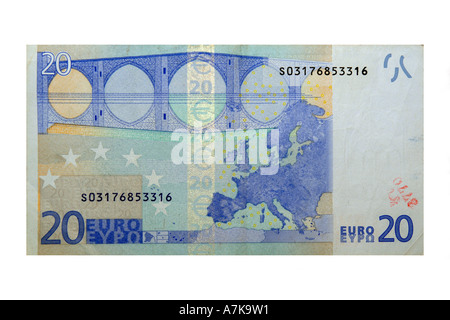 Reverse side of a 5 Euro note against a white background Stock Photo ...
