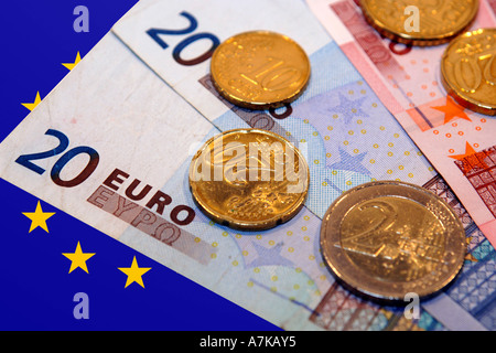 Business concept. Against the background of euro bills, the text is ...