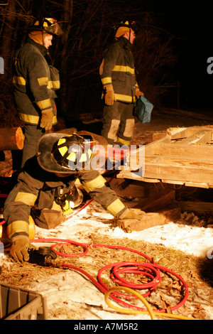 Fire training of rescuing victims in a structure collapse using air ...