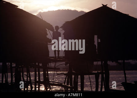 Badjao dwellings Badjao tribe sea gypsies Siasa Island Sulu Province ...