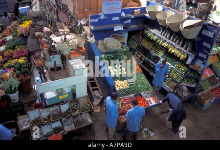 AFRICA KENYA Nairobi City Market with colorful display of fruits ...