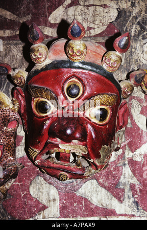 mask in the gonkhang of Spituk monastery, India, Ladakh Stock Photo - Alamy