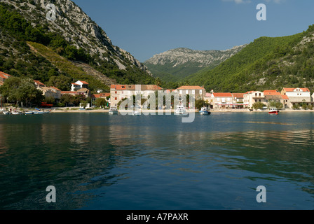 boats in the harbour of Trstenik Peljesac peninsula Dalmatia Croatia ...