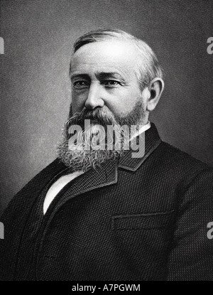 BENJAMIN HARRISON: 23rd President, US, antique print 1907 Stock Photo ...