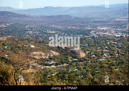 Scenic view of Nelspruit town and surrounding suburbs towards distant ...