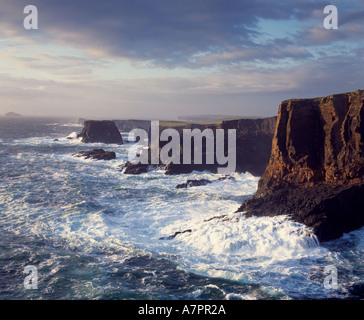 Basalt cliffs of Esha Ness, Mainland, Northmaven, Shetland, Scotland ...