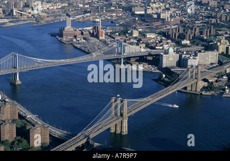 Aerial View Of Brooklyn Bridge, New York Stock Photo - Alamy