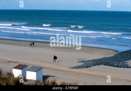 Oostende (Ostend) North Sea beach sunset reflection, Belgium Stock ...