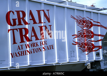 Grain trains at railroad stations near Oaksdale, Washington Whitman ...