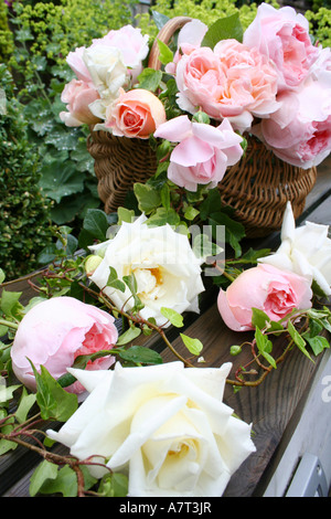 Roses in the Basket Stock Photo - Alamy
