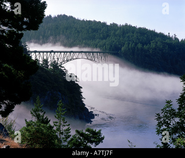 Scenic view under Deception Pass Bridge Stock Photo - Alamy