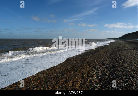 Dunwich Beach, Dunwich Suffolk, England. Site of lost port of Dunwich ...