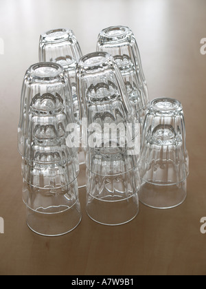 Stacked water glasses Stock Photo - Alamy