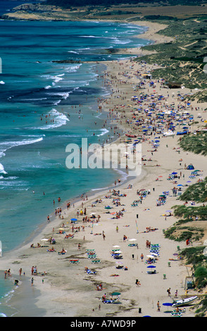 Aerial view of San Bou beach Minorca Balearic islands Spain Stock Photo ...
