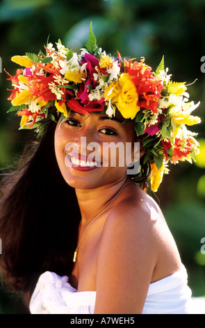 Tahitian Girl, Moorea Island, Society Islands, French Polynesia Stock ...