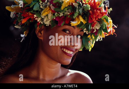 Tahitian Girl, Moorea Island, Society Islands, French Polynesia Stock ...