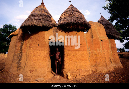 A Somba man in northern Benin near Naitatingo, performing a hunting ...