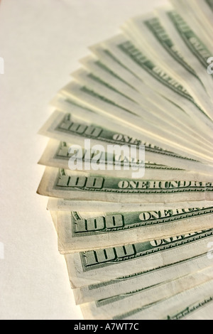 aligned 5000 dollars in cash in One hundred american currency Dollars ...