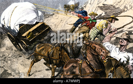 Prospectors traveling to the California gold regions crossing through ...