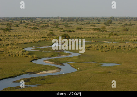 Seasonal flood moving through the floodplain. Okavango Delta, BOTSWANA ...