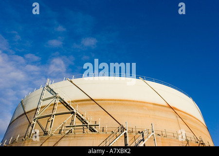 Stairs and structure of gasworks gasometer Stock Photo - Alamy