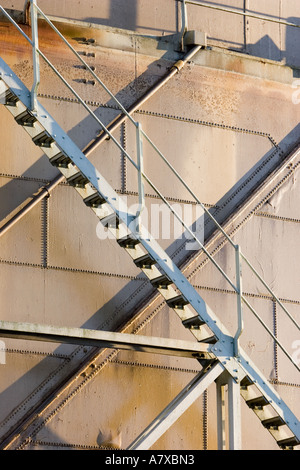 Stairs and structure of gasworks gasometer Stock Photo - Alamy