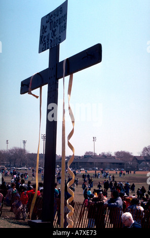 Jesus with cross at Pilsen Annual Way of the Cross Procession. Chicago ...