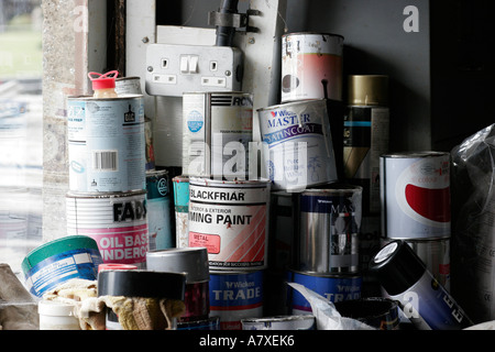 Old shed and piled up junk in a front yard in an artistic display in ...