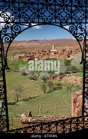 Detail of the interior of the historic Telouet Kasbah (Talouat Kasbah ...