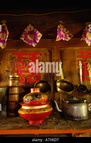 Kitchen or cooking area inside of a Tibetan house. Zhongdian. Deqin ...