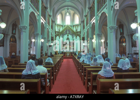Asia, Japan, Nagasaki, Hirado, Tabira Catholic Church, Stained Glass ...