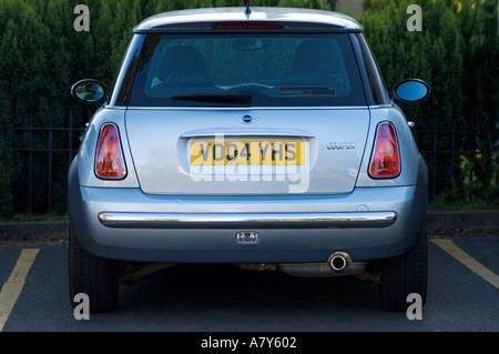 The rear view of an Austin Mini Cooper S, a small British sports car ...