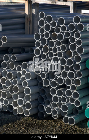 Stacks of PVC pipe at a plumbing supply facility Stock Photo - Alamy