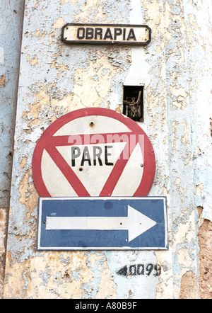 road signs at street corner Havana Cuba Stock Photo - Alamy