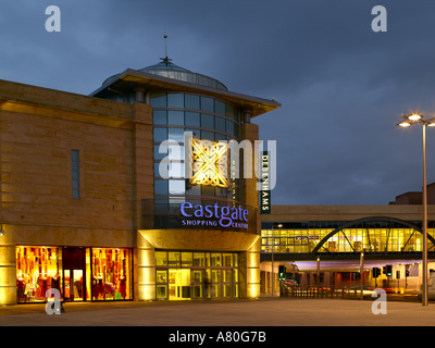 Inverness Scotland The Eastgate Shopping Center Clock and lights Stock ...