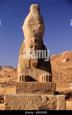 Egypt, Nubia, temple of Ouadi es Seboua, Sphinx with a human head and ...