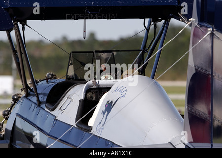 Grumman G164 Biplane piloted by Robby Grice performs at the Slidell Air ...