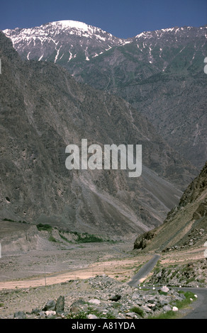 A road in the high altitude Hunza valley connect to the Karakoram ...