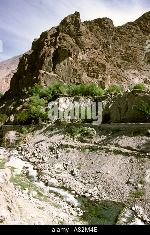 Pakistan Azad Kashmir Gilgit the old narrow suspension bridge Stock ...