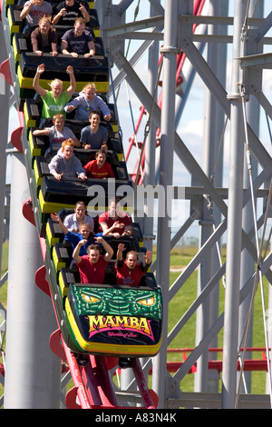 The Mamba roller coaster at Worlds of Fun in Kansas City Missouri Stock ...
