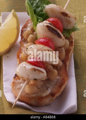 Mediterranean sandwich with cuttlefish and chick peas 3 Stock Photo - Alamy