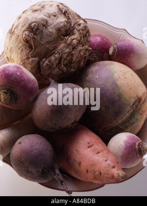 Various types of root vegetables in bowl 5 Stock Photo - Alamy